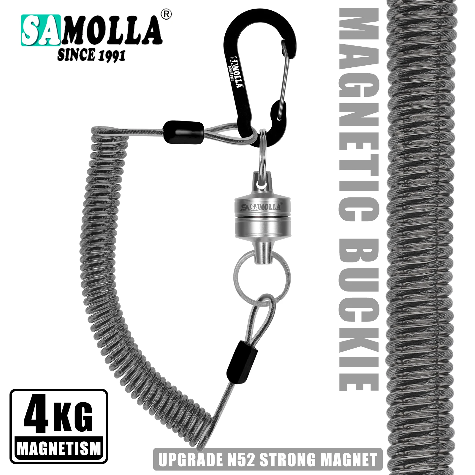 Magnetic-Net-Release-Holder-With-Coiled-Lanyard-Fly-Fishing-Tools ...