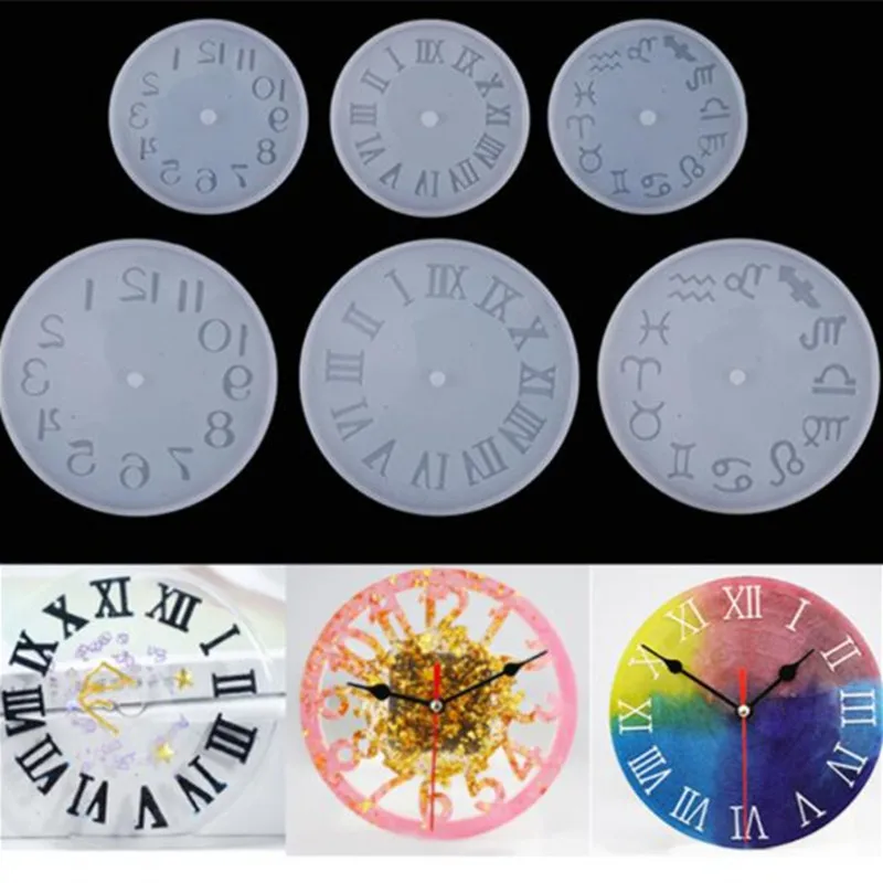 1pc Silicone Clock Mold Epoxy Resin Tray Mold Diy Clock Craft Making ...