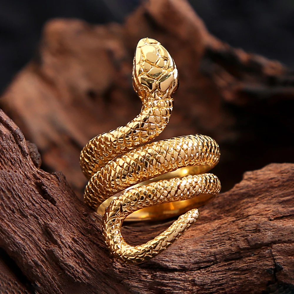 Anillo-de-serpiente-de-acero-inoxidable-estilo-Punk-para-hombre-y-mujer ...