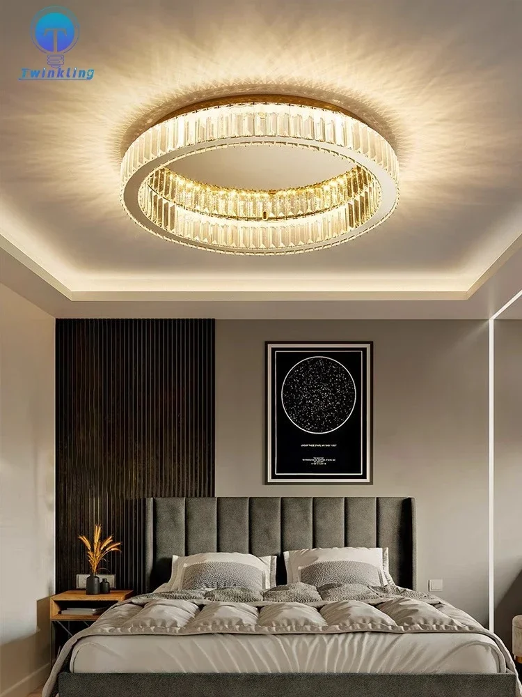 New-Modern-Simple-Crystal-Circle-Lamp-Ceiling-Chandelier-Living-Room ...