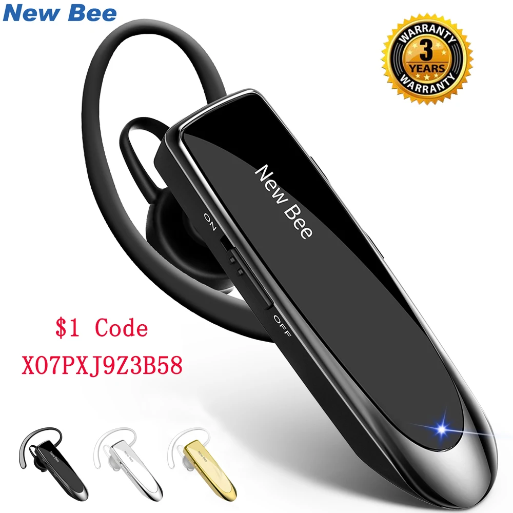 New Bee Bluetooth V5.0 Headset Wireless Headphones Hands-free Earphones ...