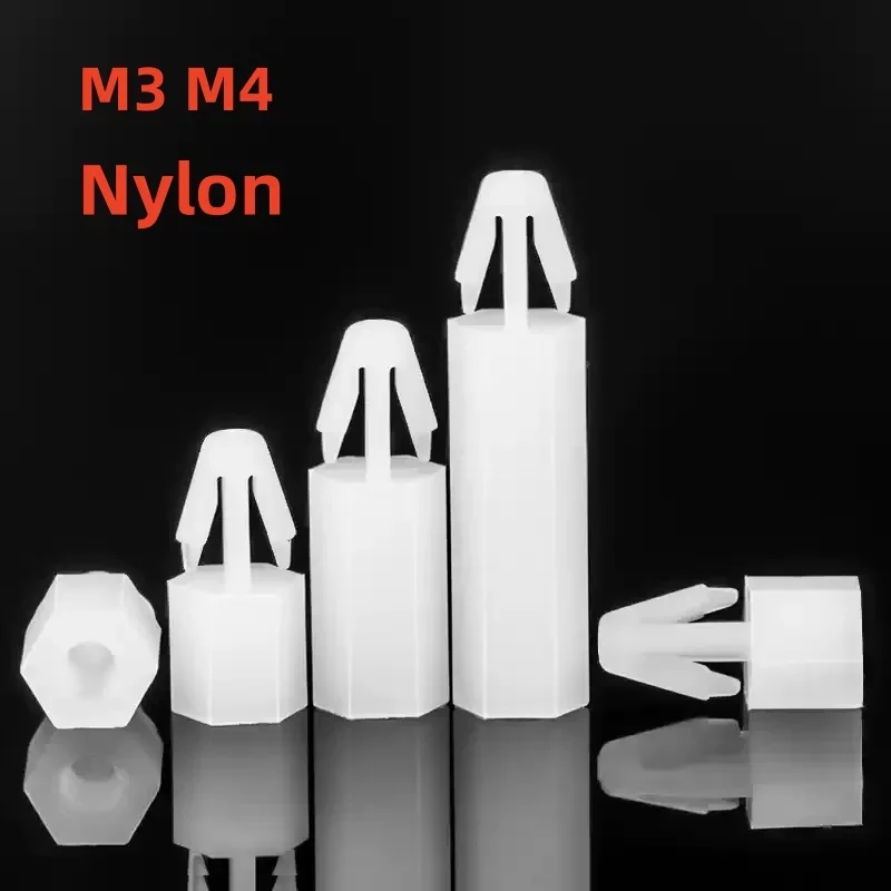 M3 M4 White Nylon Spacing Screw For PCB Circuit Board Push-in Nylon ...