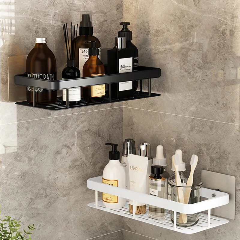 Bathroom-Shelf-Aluminum-Alloy-Shampoo-Storage-Rack-Without-Drilling ...