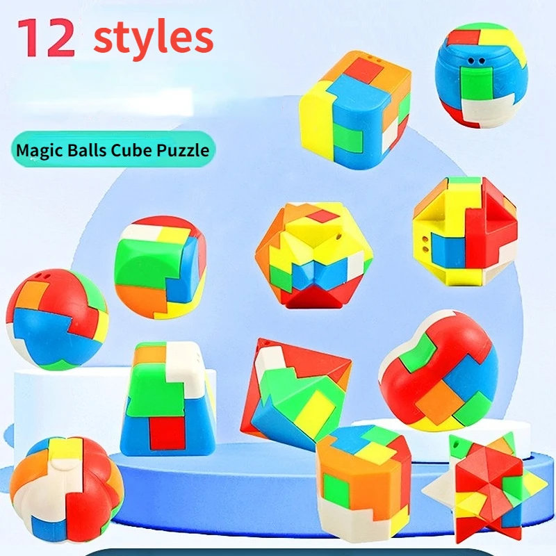 Magic Balls Cube Puzzle Maze Toy Luban Lock Fun Brain Game Challenge Toys Balance Educational ...