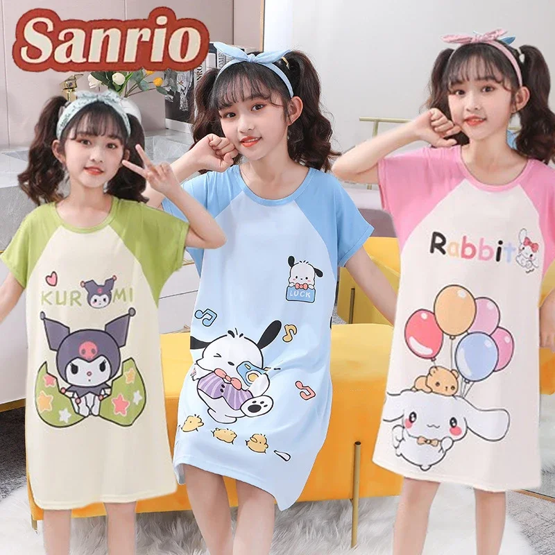 Sanrio-Hello-Kitty-Nightdress-Cartoon-Children-Clothing-Summer-Girl ...