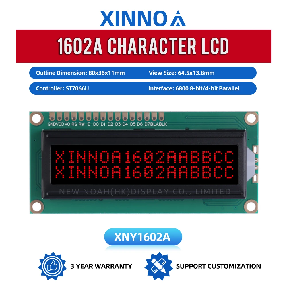 BTN black film Red 1602A Liquid Crystal Display 02*16 LCD 16*2 1602 ...