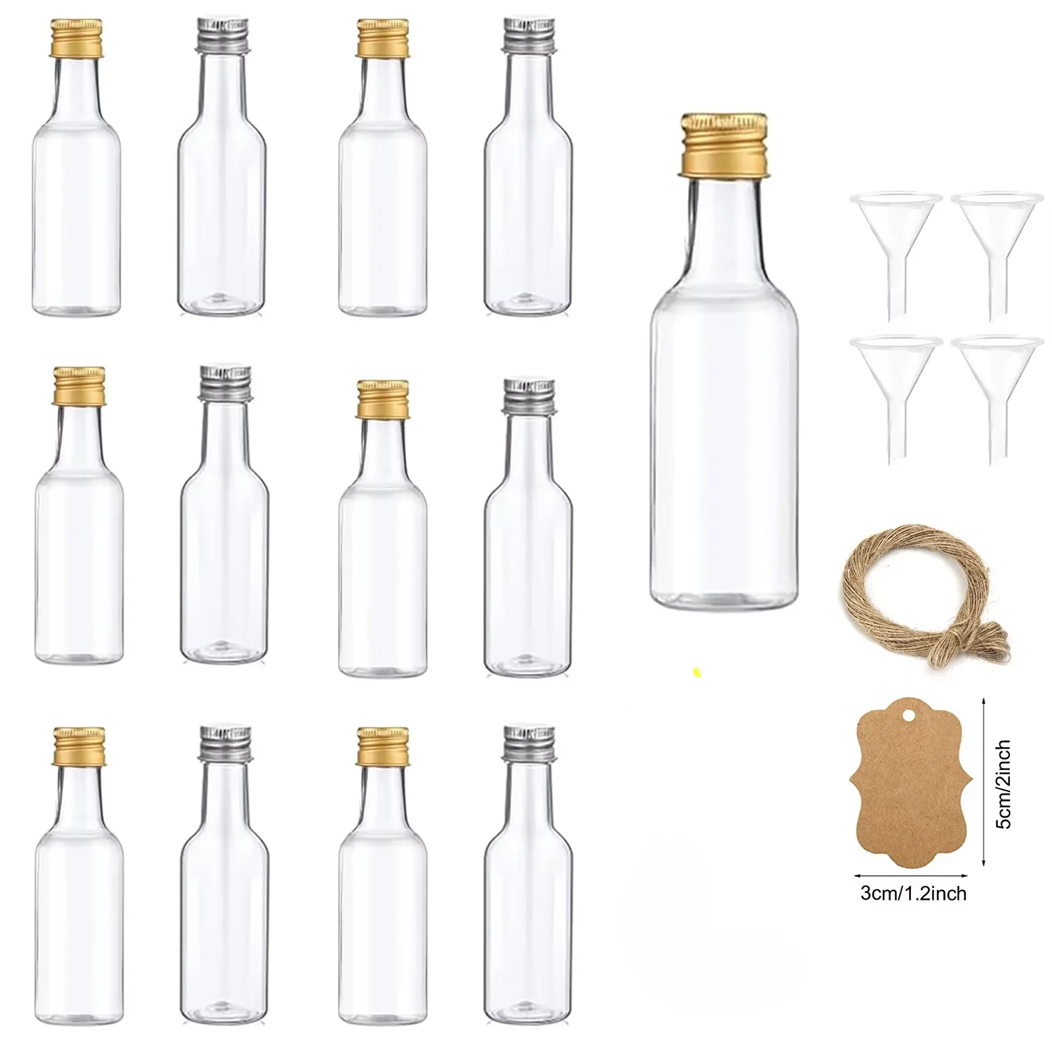 20 piezas Mini botellas de licor, botellas de plástico pequeñas, Mini ...