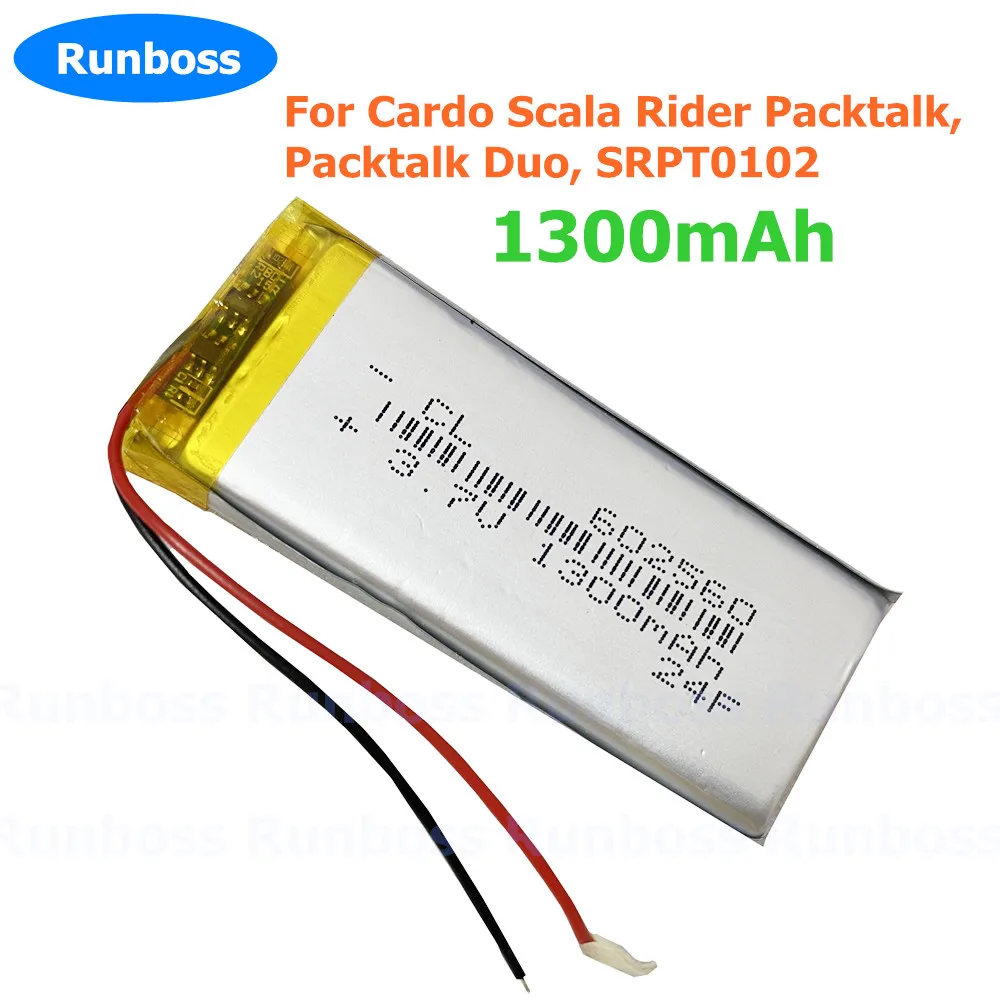 1300mAh-Wireless-Headset-Battery-for-Cardo-Scala-Rider-Packtalk ...