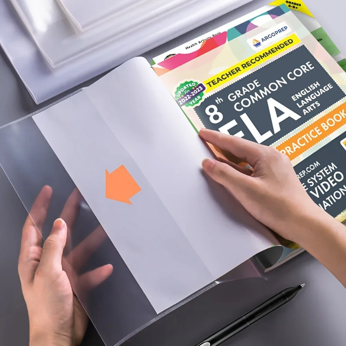 Cubierta-de-libro-de-pl-stico-transparente-cierre-autoadhesivo ...