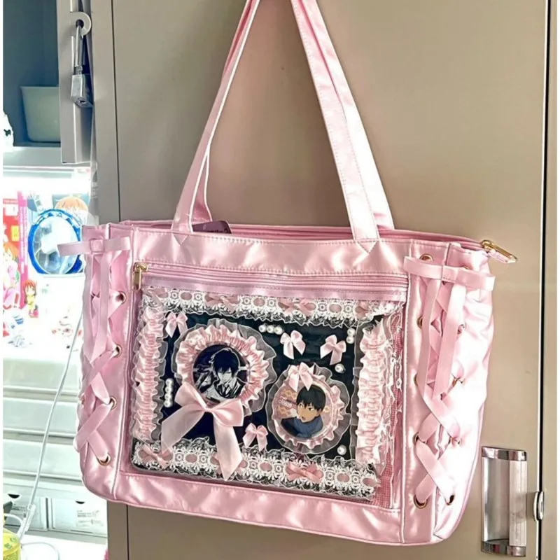 JIAERDI-Sweet-Lolita-Pink-Ita-Bag-Women-Japanese-Transparent-Large ...