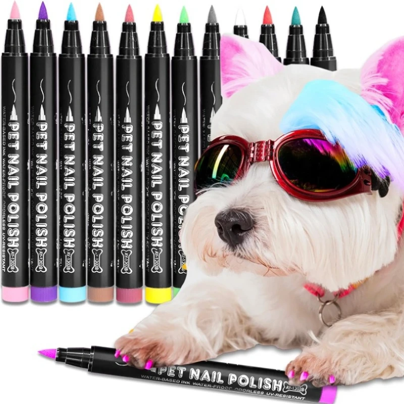 Quick Dry Dog Nail Polish Pens 12 Colors,Pet Safe Non-Toxic Nail Polish ...