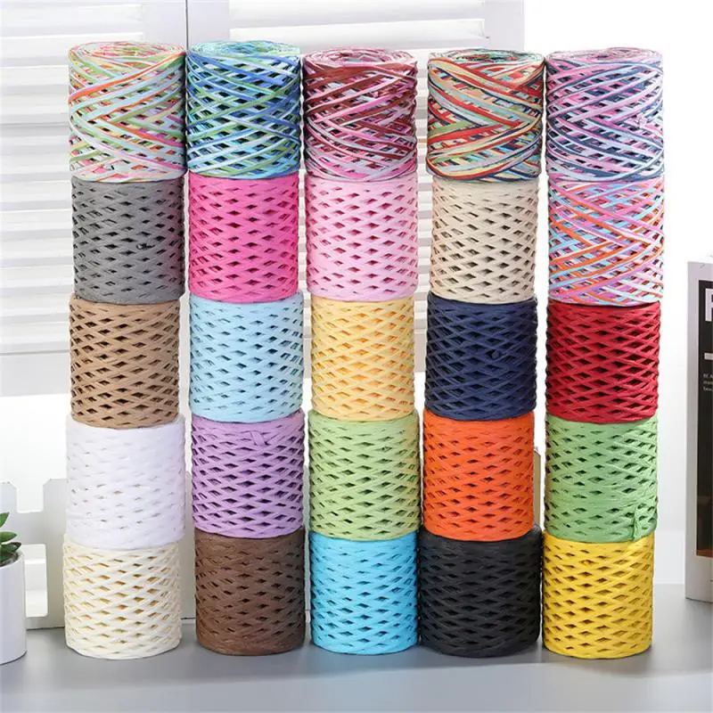 200M-Natural-Raffia-Straw-Yarn-For-Knitting-Crocheting-Paper-Threads ...