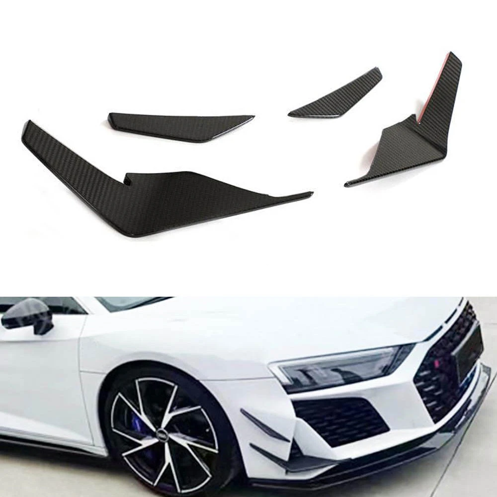 Real Dry Carbon Fiber Bumper Side Wing/canard Body Kits Trim Car Parts ...