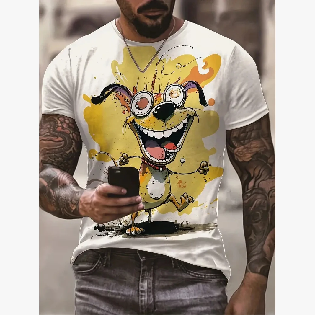 Men-s-T-Shirt-Summer-Casual-Short-Sleeve-Cartoon-Print-T-Shirts-Fashion ...