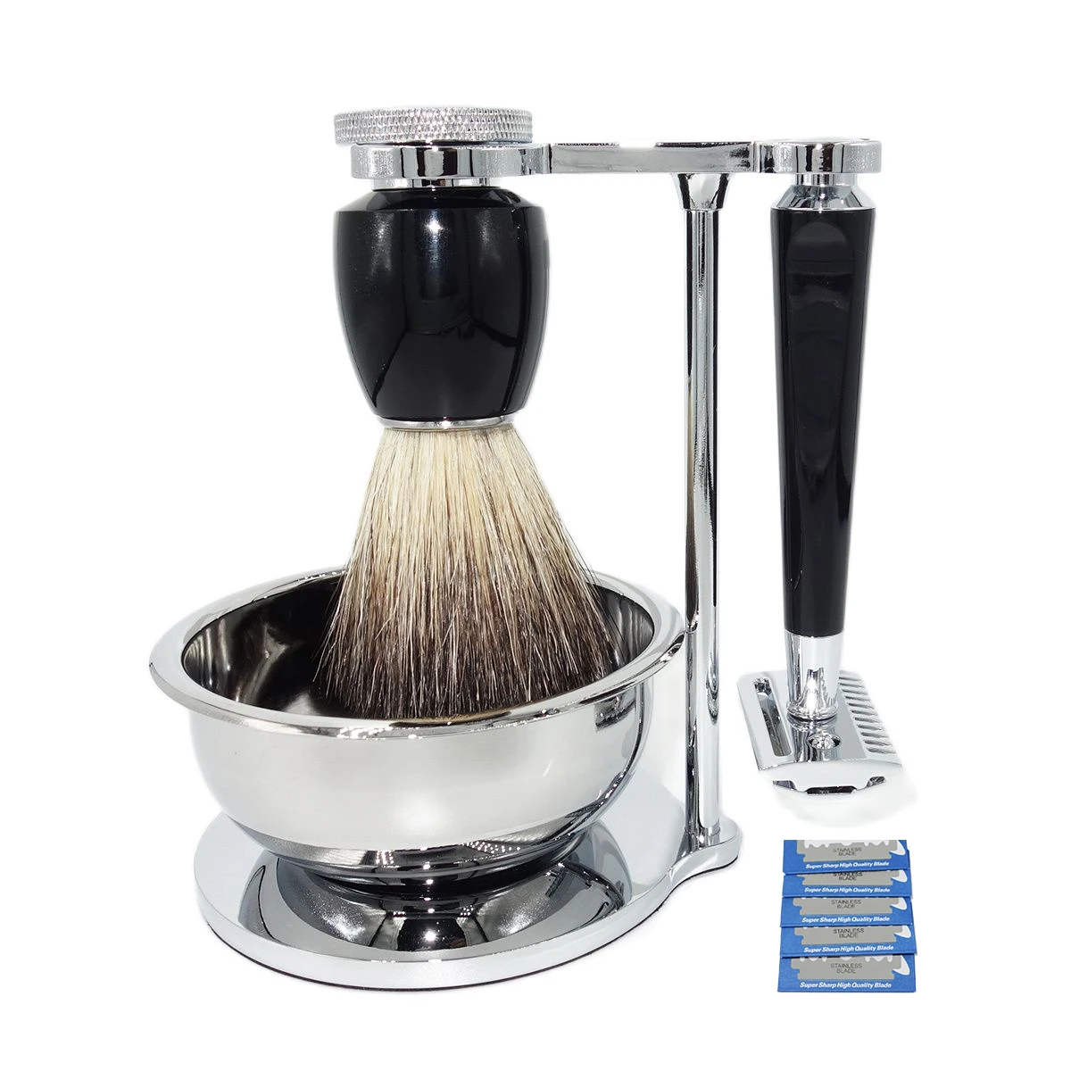 Magyfosia New Double Edge Safety Razor Kit Soft Pure Badger Hair ...