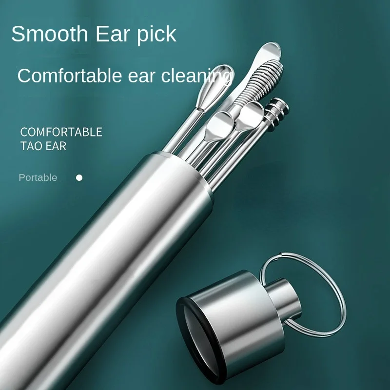 Stainless-Steel-Earpick-Set-Ear-Vax-Remover-Double-Headed-Spiral ...