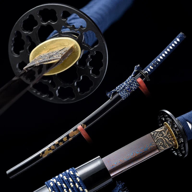 Masahiro-Katanas-Folded-Blue-Blade-Home-Decoration-Swords-Handmade-Full ...