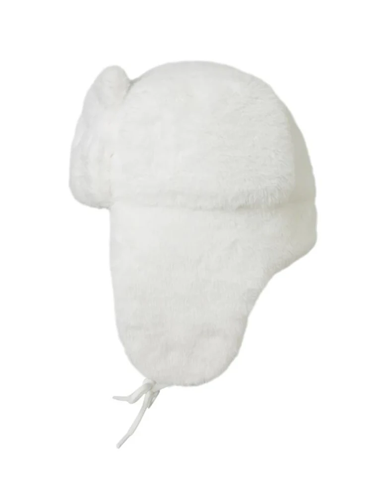 Winter Warm Ushanka Hat White bear Hot Sale Winter Women's Cap Trapper ...