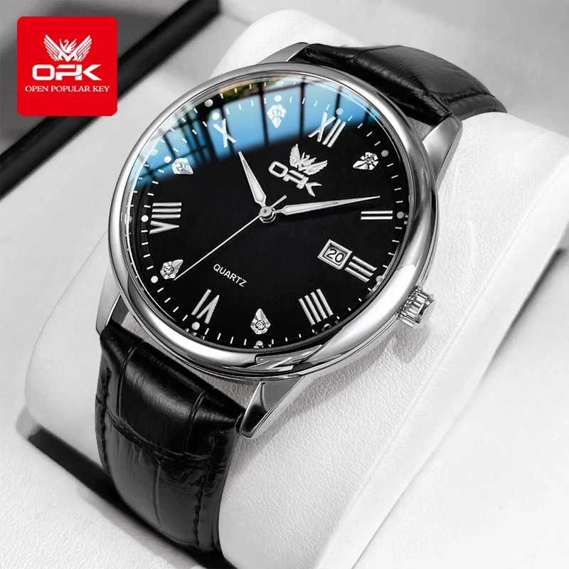 OPK brand men's watch strap quartz watch waterproof calendar 6025 ...