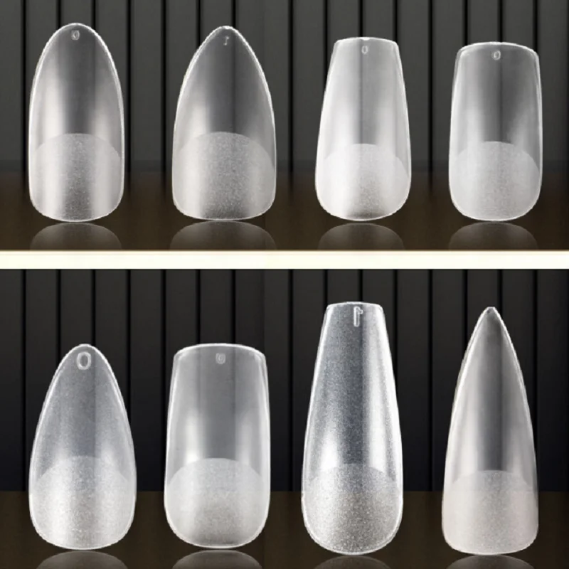 240PCS False Nails Acrylic Nail Tips Soft Gel Tips Clear Nail Capsule ...