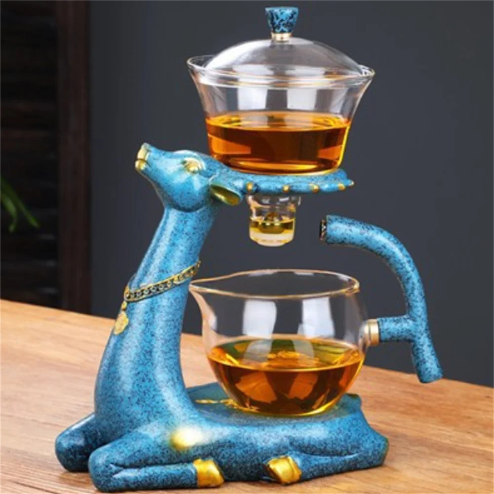Full-Automatic-Creative-Deer-Glass-Teapot-Heat-resistant-Infuser-Tea ...