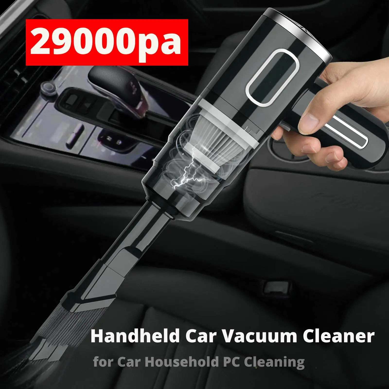 29000Pa Wireless Handheld Car Vacuum Cleaner Mini Cleaner Small Manual ...