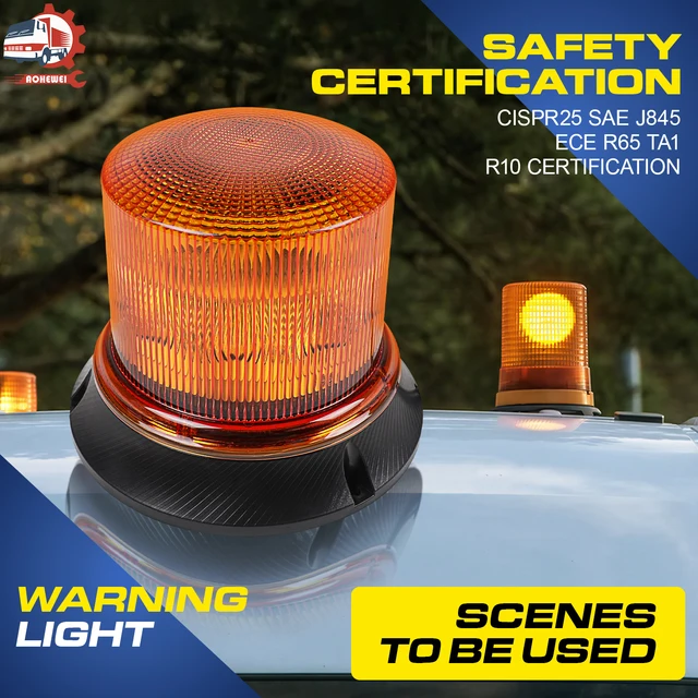 Rotating Beacon Light Amber LED Beacon Light - 1-Bolt Mount With 7 ...