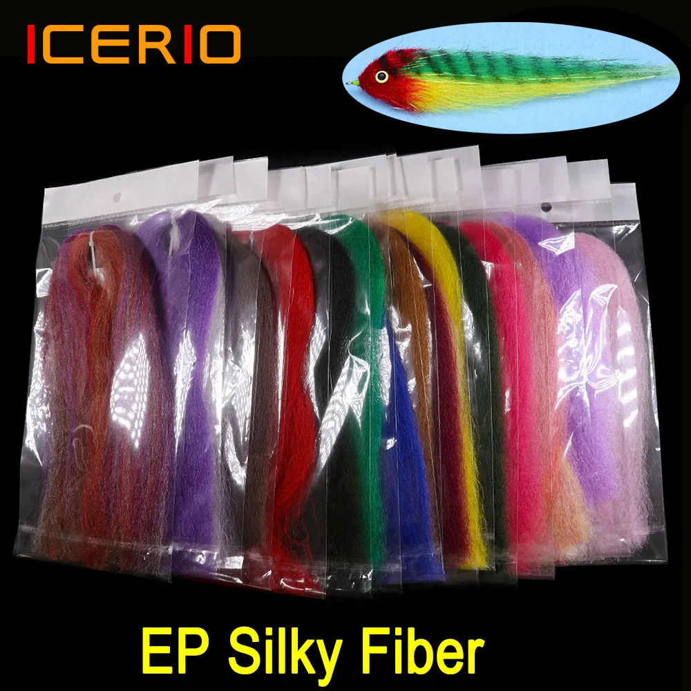 ICERIO 50cm Long EP Silky Fiber Fly Tying Material Fine Synthetic Hair ...