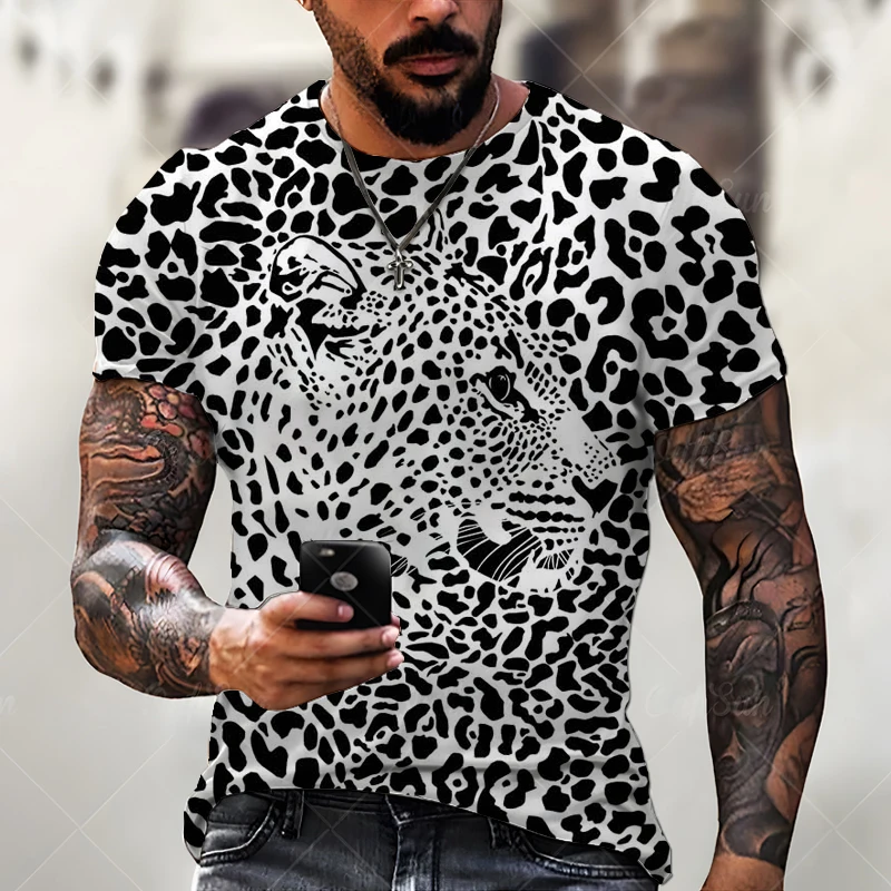 Streetwear-Jungle-Leopard-Graphic-T-Shirt-Men-s-Summer-Oversized-Loose ...