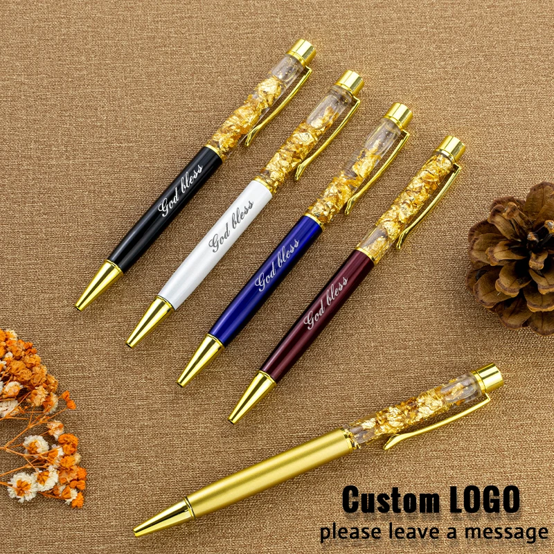 Gold-Foil-Luxury-Metal-Ballpoint-Pen-Custom-LOGO-Personalized-Cute ...