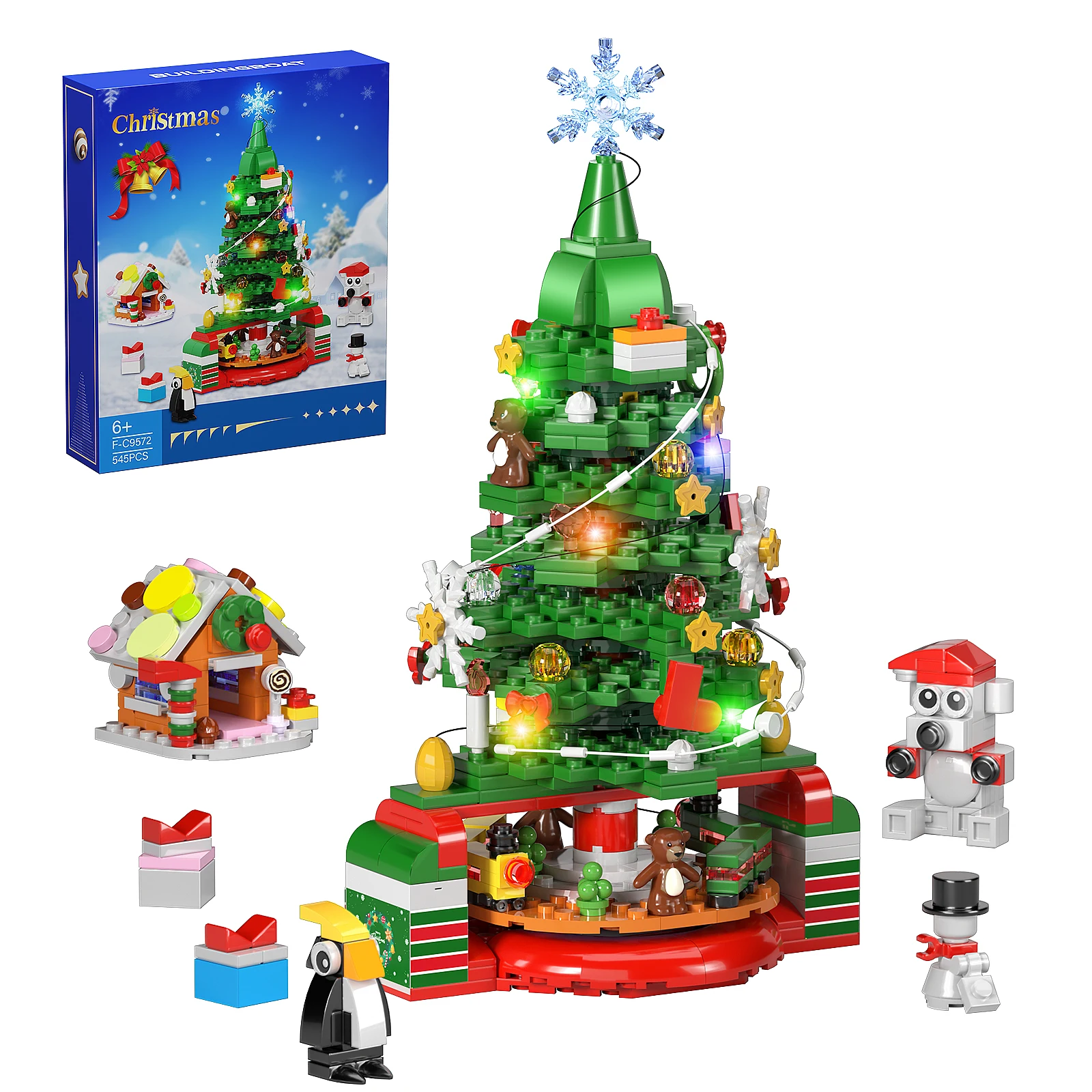 Christmas-Tree-Building-Blocks-Set-Penguin-Snowman-Bricks-Model-With ...