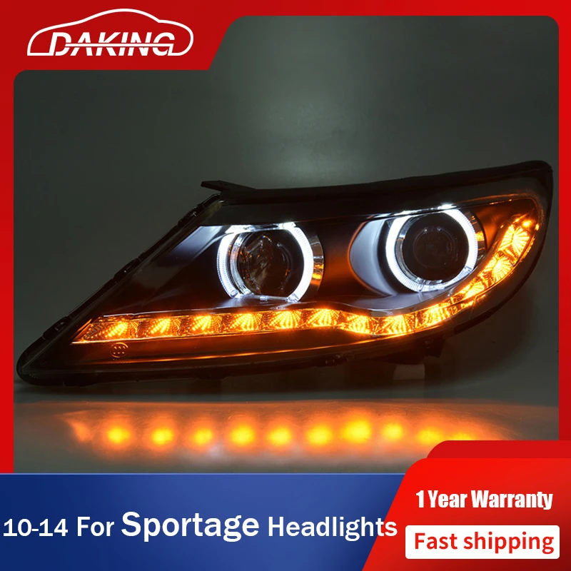 For-Kia-Sportage-2010-2014-headlights-LED-DRL-Animation-Dynamic-Turn ...
