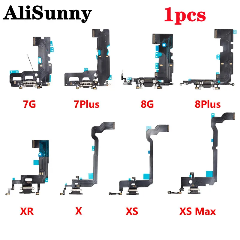 Alisunny 1pcs Charging Flex Cable For Iphone 5 5s 5c Se 6 6s 7 8 Plus X Xs Max Xr Charger Dock ...