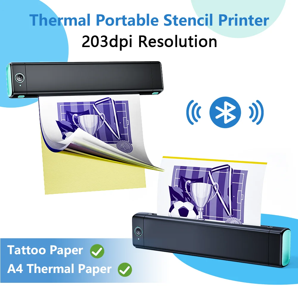 M08F Portable Wireless Tattoo Stencil Printer, Thermal Inkless ...