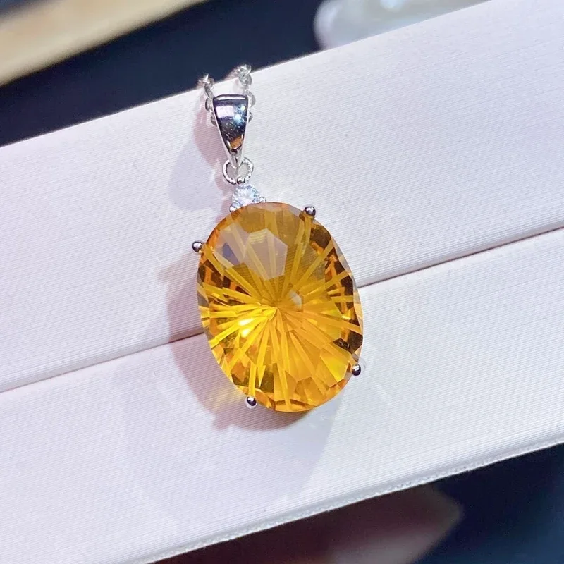 Natural-Citrine-Pendant-Necklace-925-Silver-Design-Fortune-Citrine ...