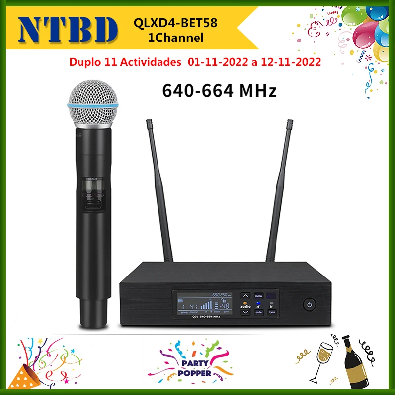 NTBD-pro-qlxd4-alta-qualidade-uhf-profesional-sistema-de-microfone-sem-fio-desempenho-palco-din ...