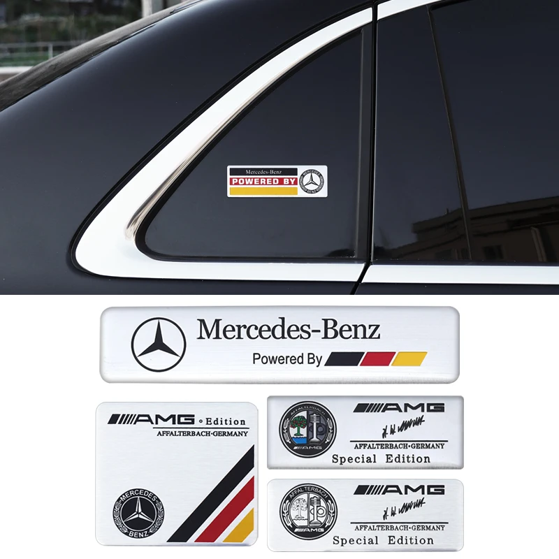 Car-Aluminum-Sticker-Emblem-Badge-Decals-Accessories-For-Mercedes-Benz ...