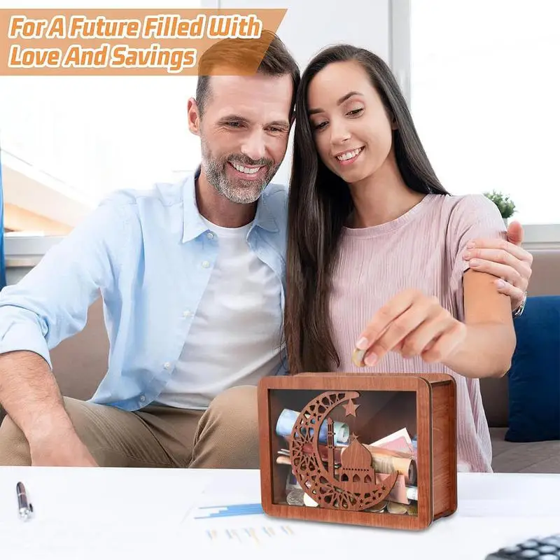 Wooden-Money-Box-Visible-Wood-Money-Box-With-Counter-Multifunctional ...