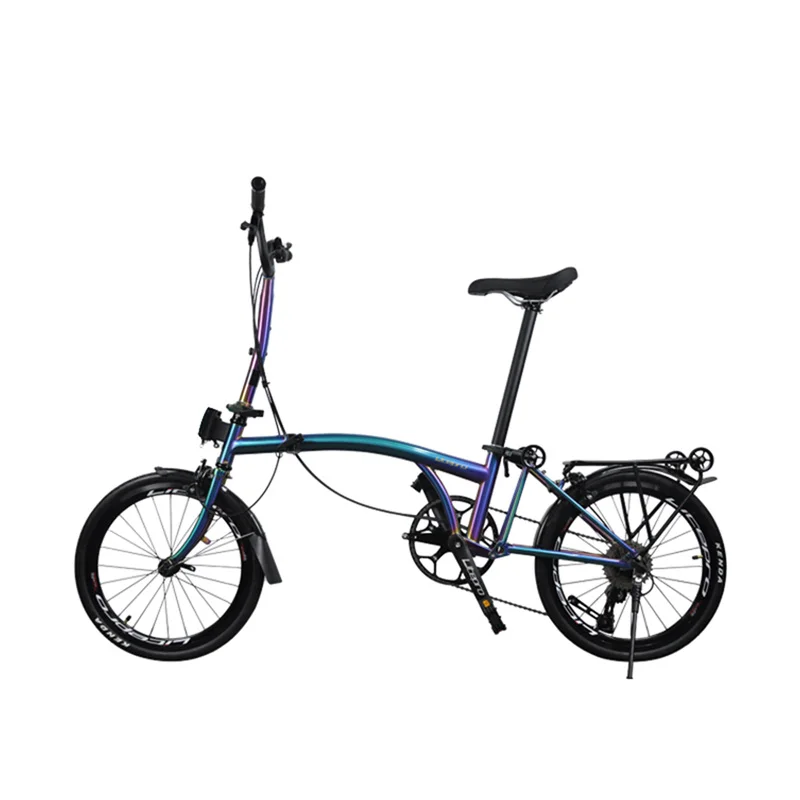 Liteproblite 16 Inch Folding Bicycle 9-Speed Shimano S/M Handle Chrome ...