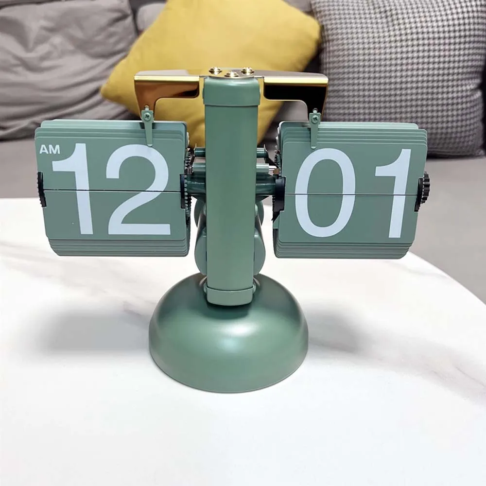 Digital Clock Desktop Retro Auto Flip Clock Internal Gear Operated Qua ...