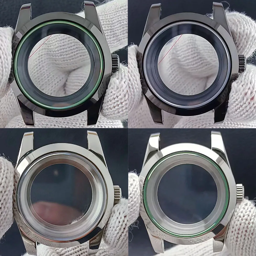 Lightning-Case-39mm-Slivery-Black-Stainless-Steel-Sapphire-Glass-Fit ...