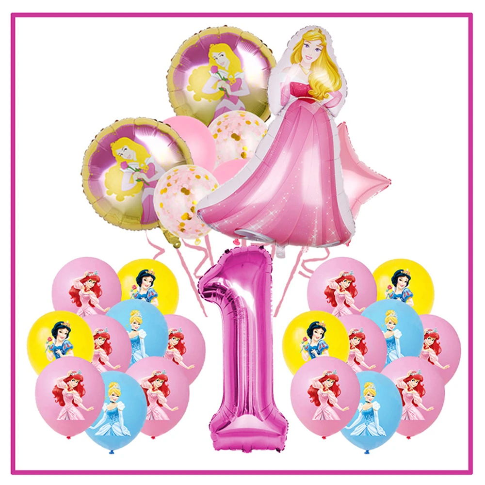 Suministros de decoración para fiestas de cumpleaños de princesas de Disney, platos de papel ...