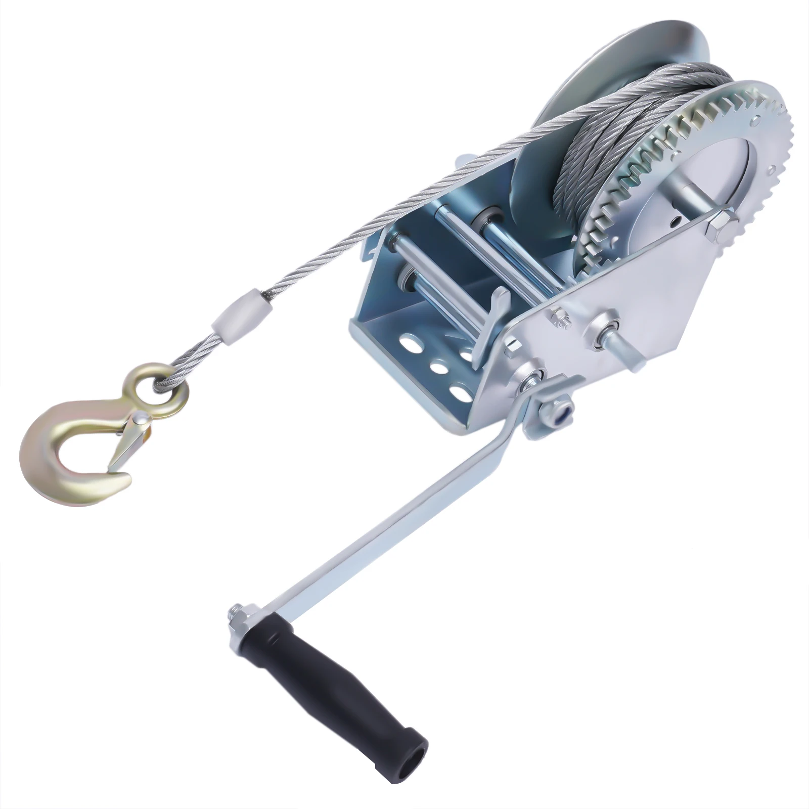 1588KG-3500Lb-Manual-Cable-Belt-Winch-Hand-Cranks-With-10-Metre-Wire ...