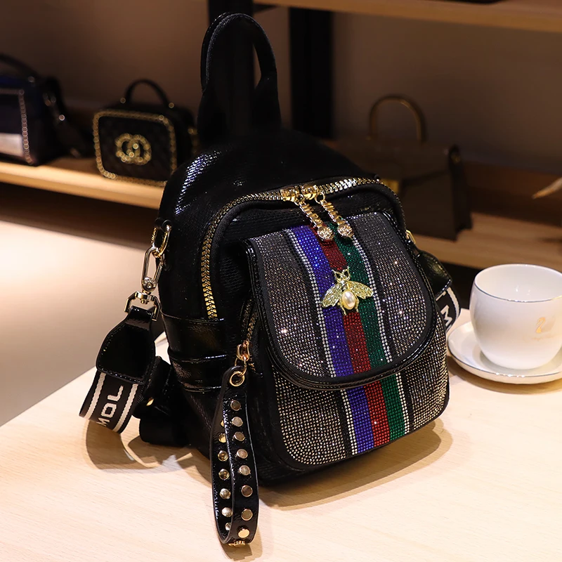 Brand-Designer-Women-s-Backpack-Rivet-Rhinestone-Shoulder-Bag-Luxury ...