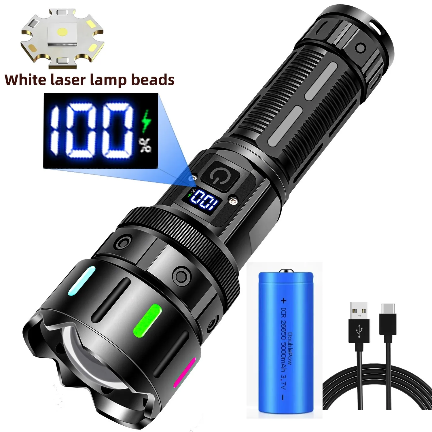 High-Power-Flashlight-10000-Ultra-Powerful-Torch-Usb-Rechargeable-Led ...