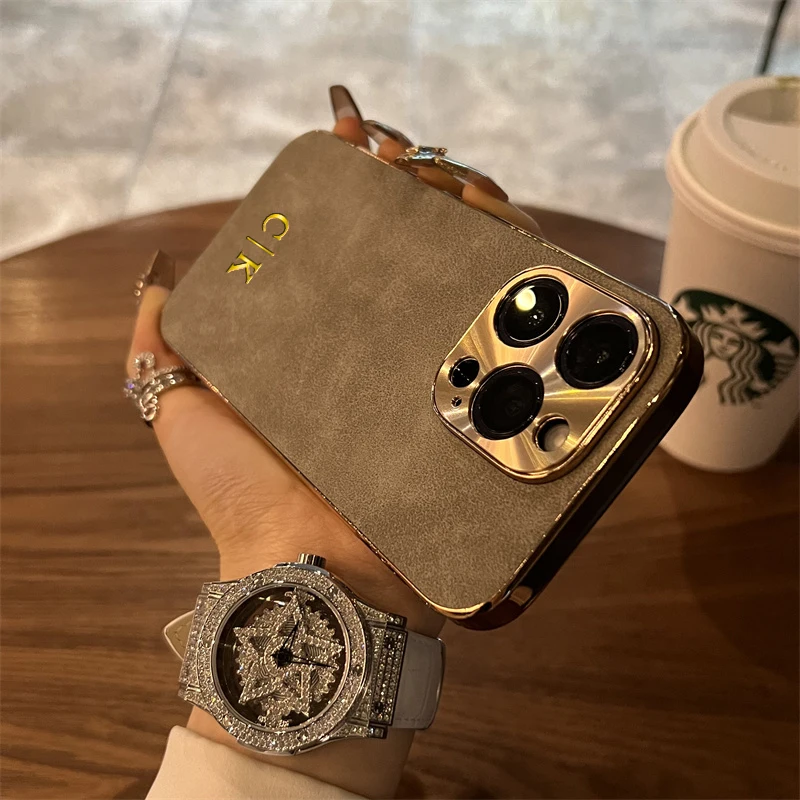 Coque-en-cuir-d-agneau-avec-initiales-personnalis-es-pour-iPhone-pare ...