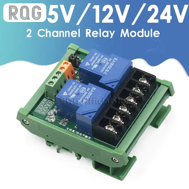 Two-2-Channel-Relay-Module-30A-with-Optocoupler-Isolation-High-Low ...