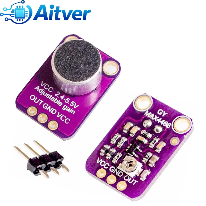 MAX4466 Microphone Amplifier Module Electret Mic Adjustable Gain Audio ...