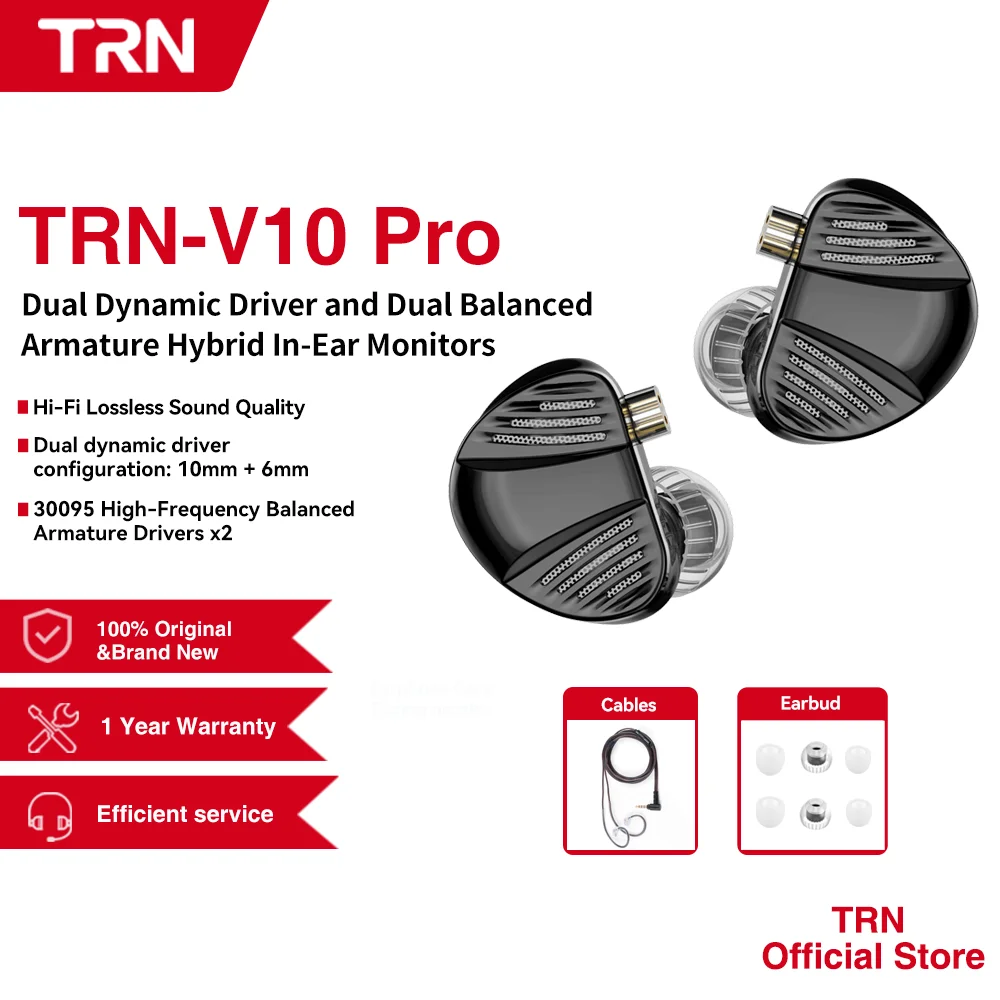 TRN-auriculares-V10-PRO-2BA-2DD-controlador-din-mico-Dual-y-armadura ...