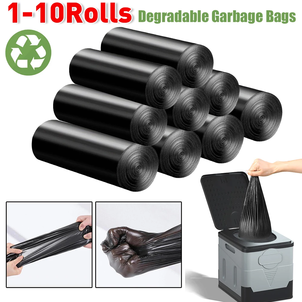 1-10rolls-Degradable-Garbage-Bag-Household-Disposable-Trash-Pouch ...